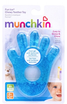 MUNCHKIN FUN ICE CHEWY TEETHER 2595 0m+ BLUE HAND 1PCS - TEETHER - RING ...