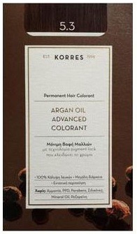 KORRES ARGAN OIL ΜΟΝΙΜΗ ΒΑΦΗ ΜΑΛΛΙΩΝ 5.3 ΚΑΣΤΑΝΟ ΑΝΟΙΧΤΟ ΧΡΥΣΟ/ΜΕΛΙ ...