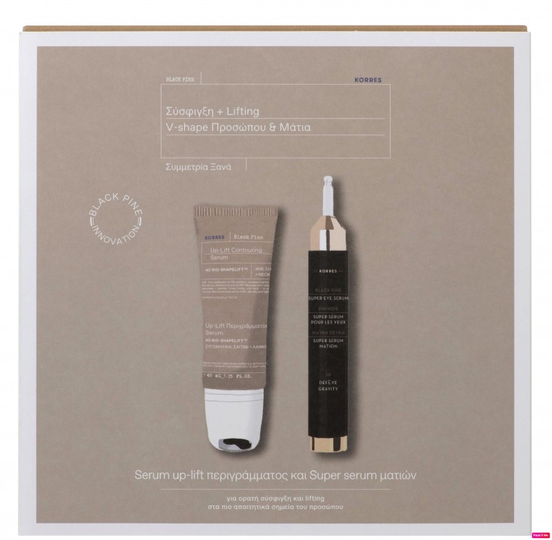 KORRES ΜΑΥΡΗ ΠΕΥΚΗ 4D ΓΙΑ ΣΥΣΦΙΞΗ SERUM UP-LIFT 40ml & SUPER SERUM ...